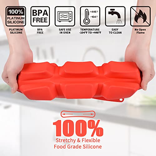 CAKETIME Silicone Mini Loaf pan, Mini Bread Pan Brownie Pan, 12 Cavities Nonstick Food Grade for Baking Mini Bread, Brownie, Cornbread, Cheesecake & Chocolate (1 Pack)