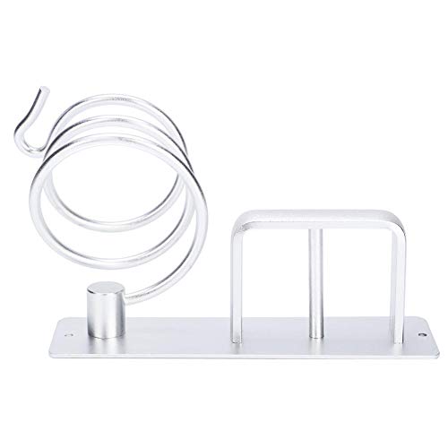 Mumusuki Aluminum Wall Mounted Punch Shelf Hair Dryer Storage Rack Organizer Holder Stand for Bathroom Silver