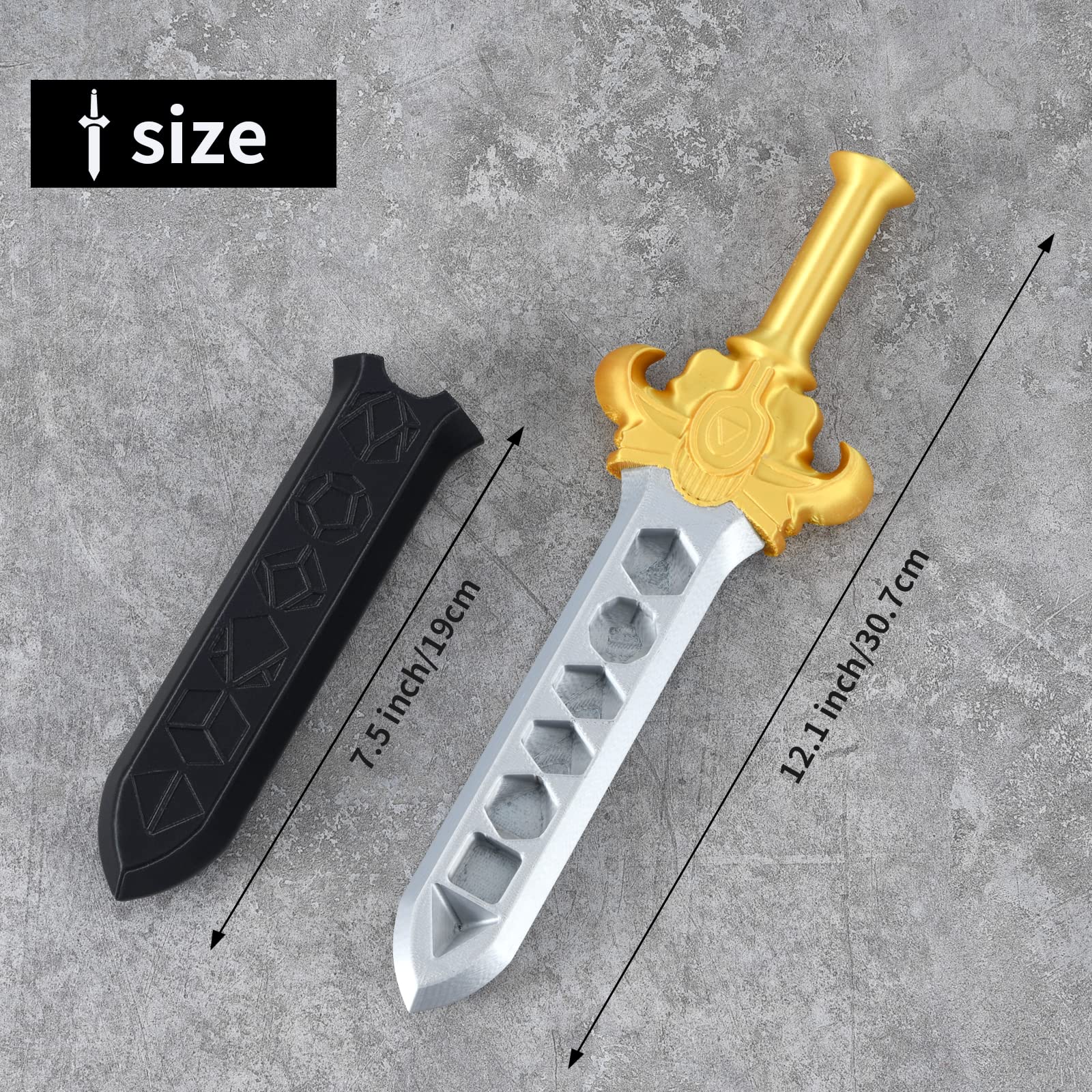 Dice Dagger with 7PCS D20 Dice Dungeons and Dragons Dice Set DND Dice Holder Polyhedral Dice Gift Sword D&D Dice Scabbard Dice Box Sword Dagger Polyhedral Dice Storage Dice D20 Black
