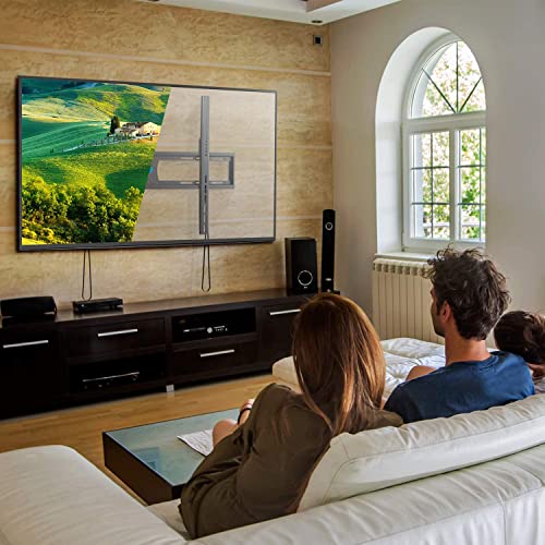 Pipishell Low Profile Fixed TV Wall Mount Bracket Ultra Slim for Most 42-90 Inch LCD OLED QLED 4K Plasma Flat Curved Screen TVs up to132lbs Max VESA 800x600mm, Fits 16", 18", 24" Wood Studs