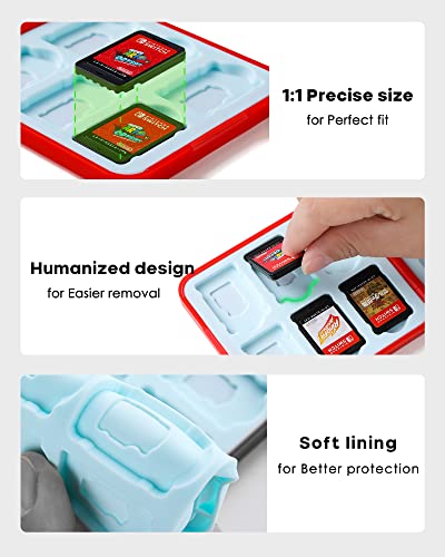 Accevo Nintendo Switch Game Case [12 Card Slots] Switch Game Holder, SHOCKPROOF & PORTABLE Switch Cartridge Case with Magnetic Closure/Hard Shell/Soft Lining (Black)