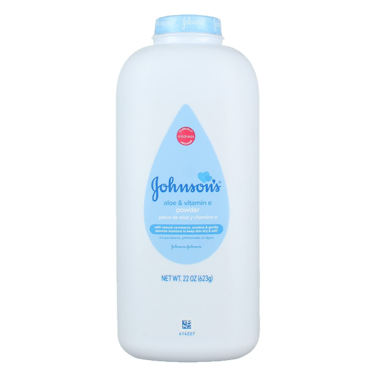 Johnson's Pure Cornstarch Baby Powder with Aloe Vera & Vitamin E, 22 oz - Packaging May Vary