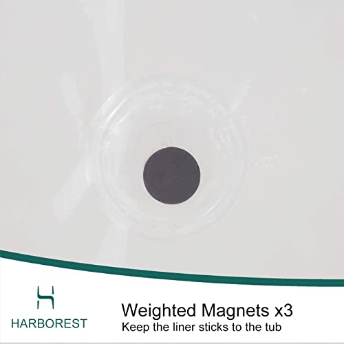 HARBOREST Clear Shower Curtain Liner for Bathroom Shower and Bathtub with 3 Magnets - 72x72 Plastic 4 Gauge PEVA Lightweight Waterproof, 1 Pack
