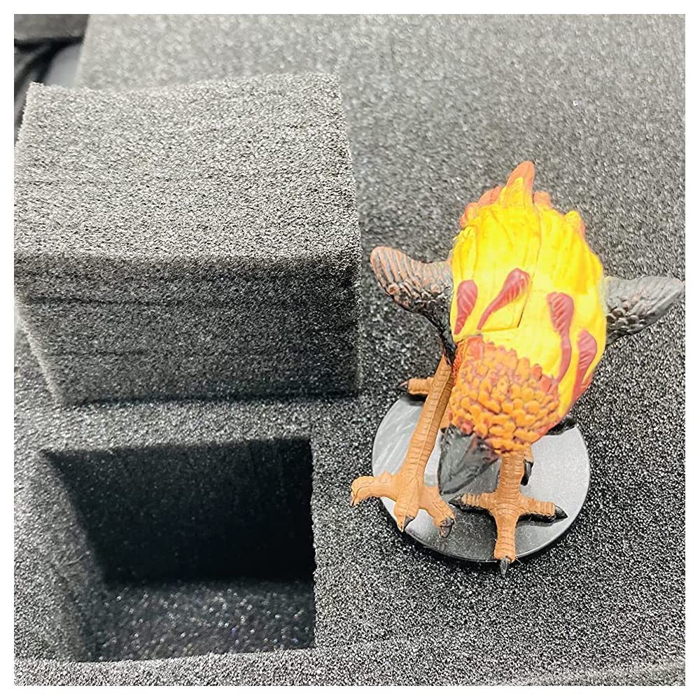 Gargoyle - Miniature Carrying Case - 80 Foam Slots for 28mm Miniature Storage Case - DnD Miniature Storage with Carry Handle - Miniature Case with Large Pick and Pluck Layer -Miniatures Carrying Case