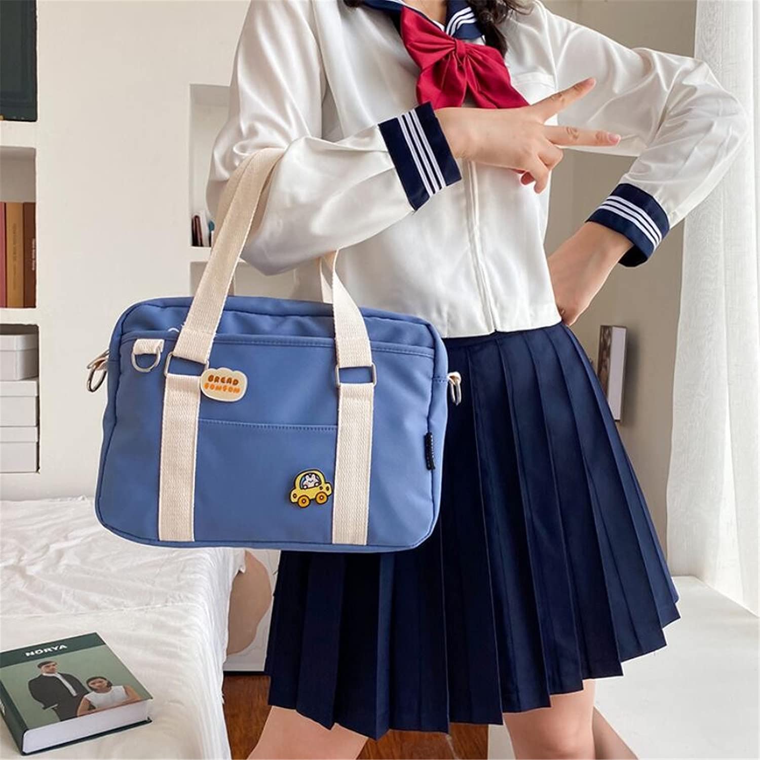 Small Japanese JK Uniform Shoulder Bag Handbag Girl Cosplay Bag (Blue)