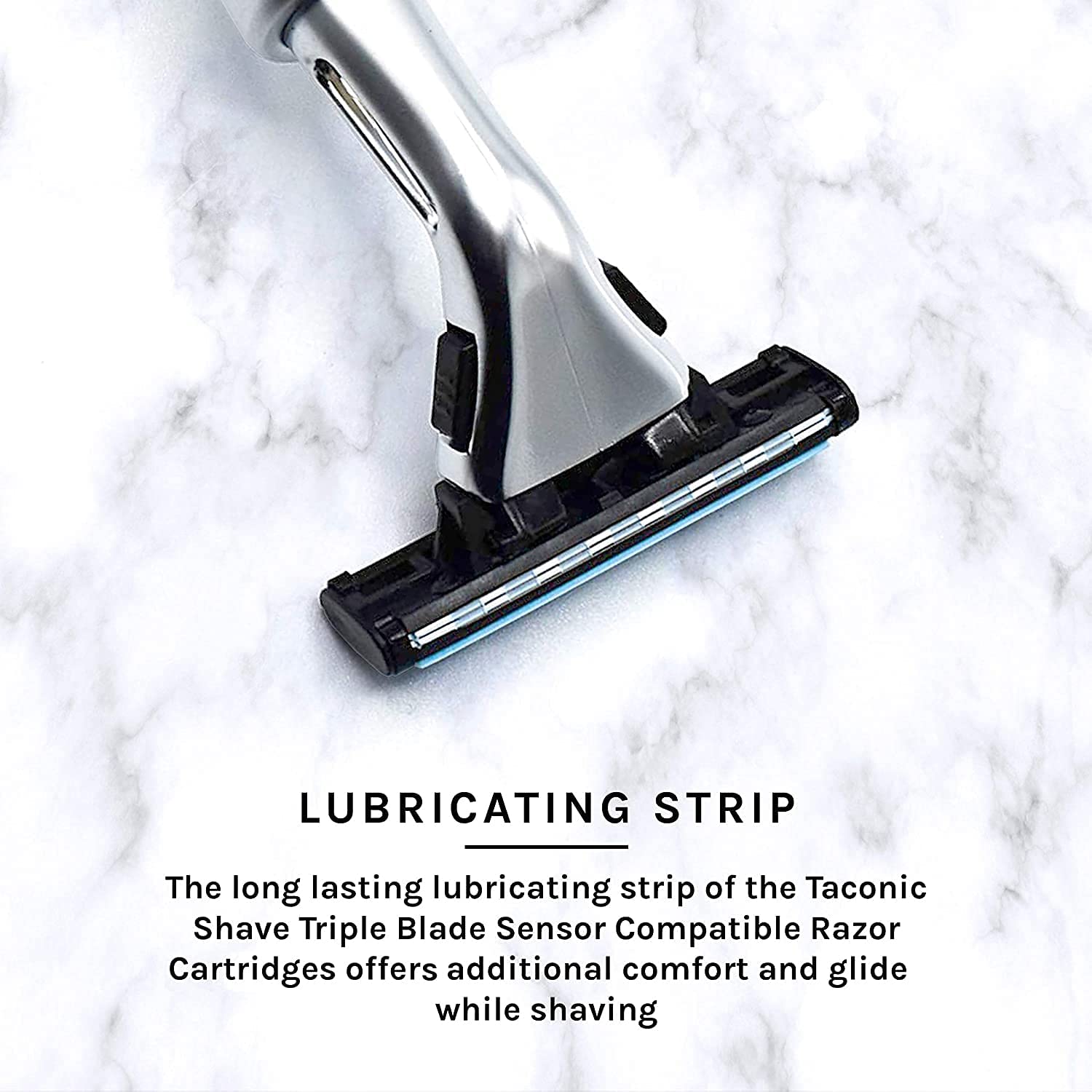 Taconic Shave, Gillette Sensor & Sensor Excel Compatible Heavyweight Triple Blade Pivot Head Razor, Includes 1 Preloaded Blade - Delivers a Smooth, Close & Comfortable Shave