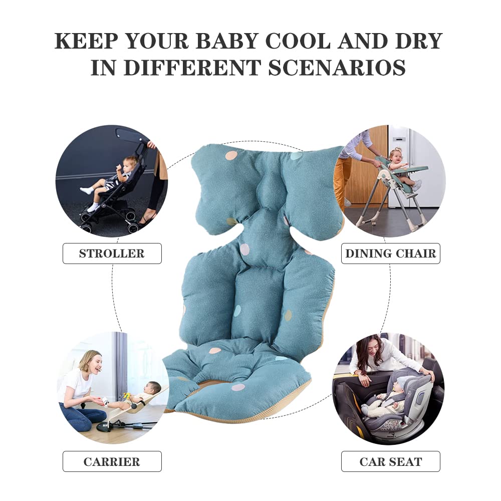 Baby Seat Pad Liner for Stroller–Soft and Breathable,3D Air Mesh Cotton Universal Baby Stroller Cushion. Infant Reversible Cotton Newborn Cushion pad.