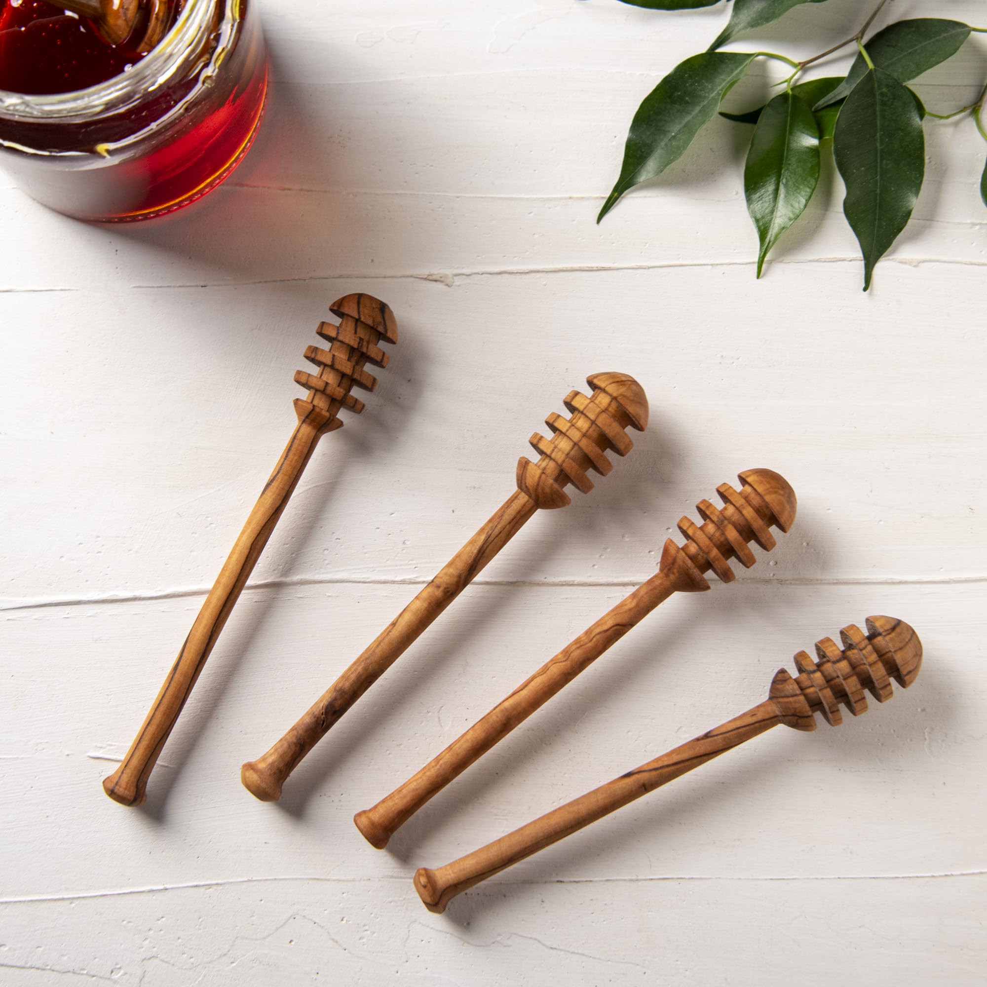 Honey Dipper, Olive Wood Honey Stick, Handcrafted Honey Spoon 6-Inches (6 Inch)
