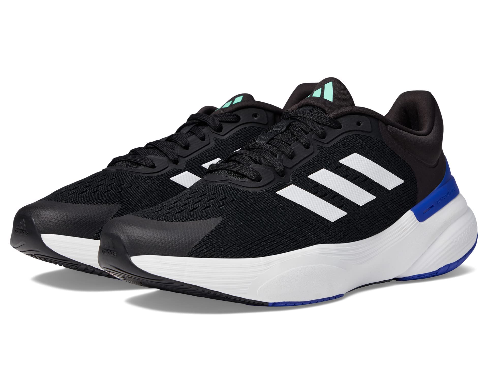 adidas Men's Response Super 3.0 Running Shoe, Black/White/Pulse Mint, 11.5