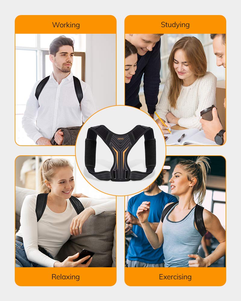 AEVO Compact Posture Corrector for Men and Women, Adjustable Upper Back Brace for Clavicle Support, Neck, Shoulder, and Back Pain Relief, Invisible Comfortable Back Straightener, M
