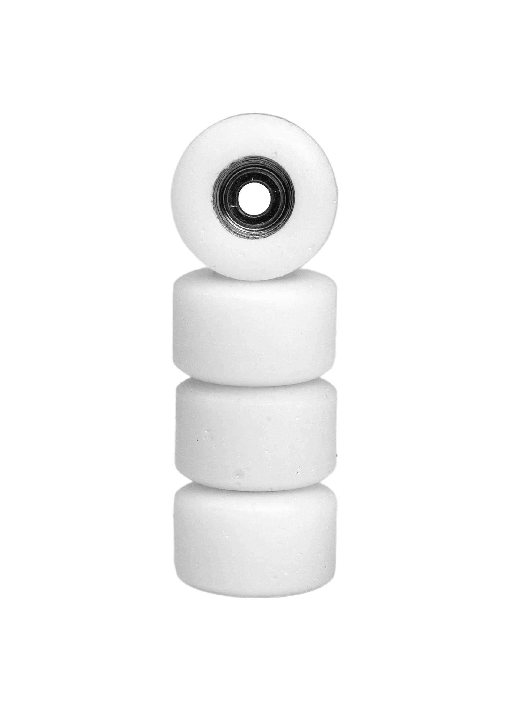 Teak Tuning Apex 71D Urethane Fingerboard Wheels, New Street Shape, 7.7mm Diameter, Ultra Spin Bearings - Made in The USA - White Blue Glow Colorway