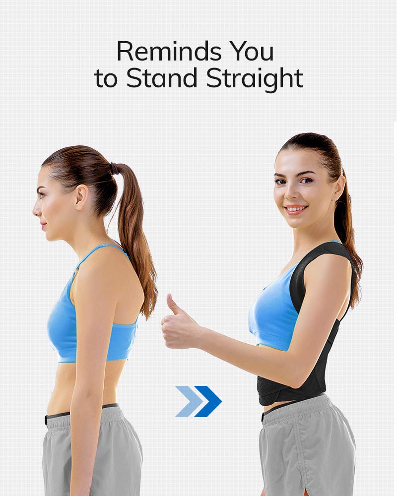 AEVO Compact Posture Corrector for Men and Women, Adjustable Upper Back Brace for Clavicle Support, Neck, Shoulder, and Back Pain Relief, Invisible Comfortable Back Straightener,M