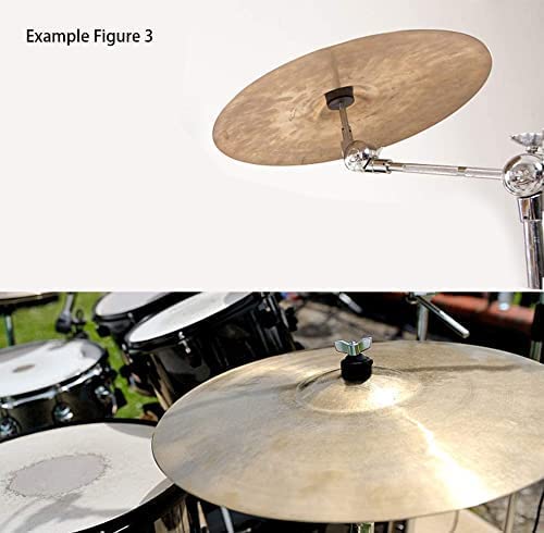6 Quick-fit Cymbals, Percussion Replacement Kitparts, Quick-fit Cymbal Nut, Suitable for Percussion Drum Kit Black (2 Cymbal Felts) (ZMJ 3 pack)