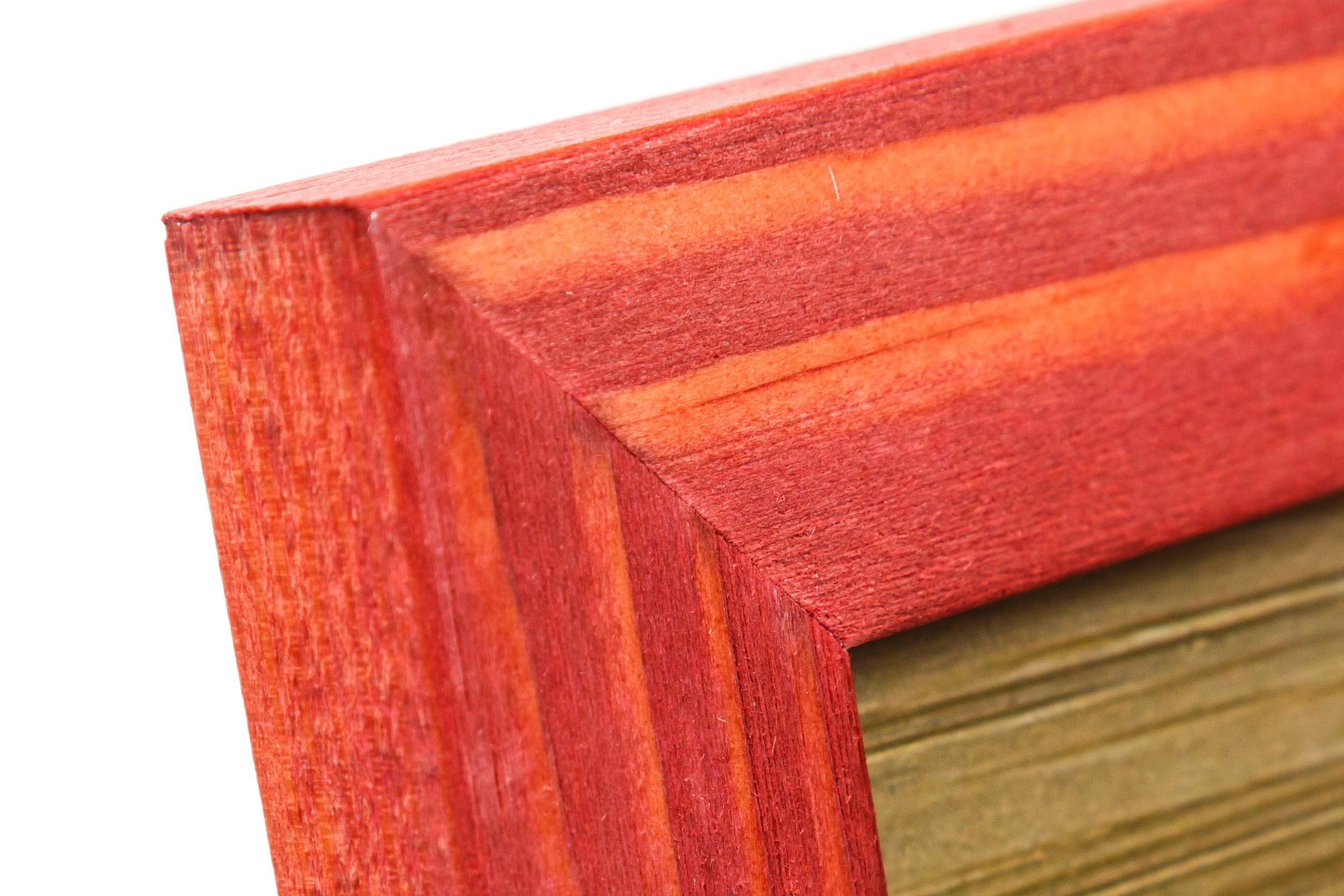 8.5 x 11 Wooden Rustic Picture Frames - Set of 2 for Diploma Documents and Certificates Wall Mount and Tabletop - Natural Wood Photo Frame - Red