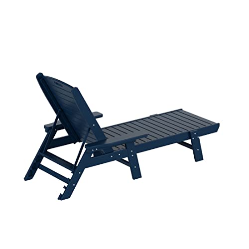 WestinTrends Malibu Poly Reclining Chaise Lounge Navy Blue