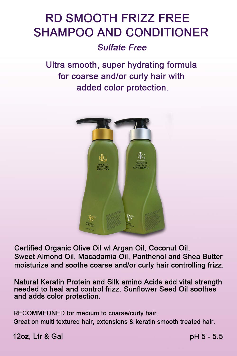 ELC Dao of Hair RD Repair Damage Smooth Frizz Free Shampoo 34 oz - Sulfate Free, Color Safe