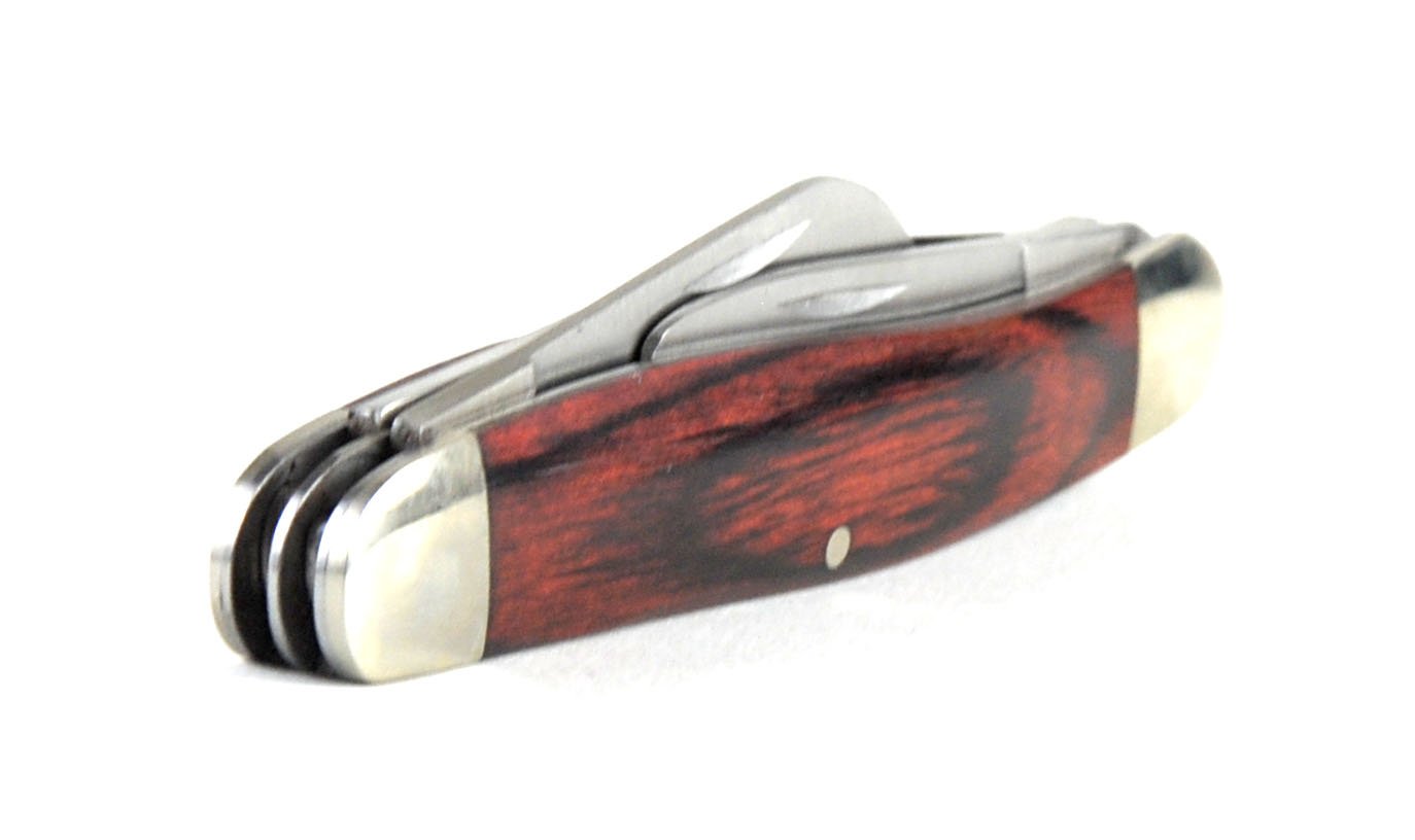 Bear & Son 247R Rosewood Three-Blade Large Stockman Slip Joint Knife, 3 7/8-Inch