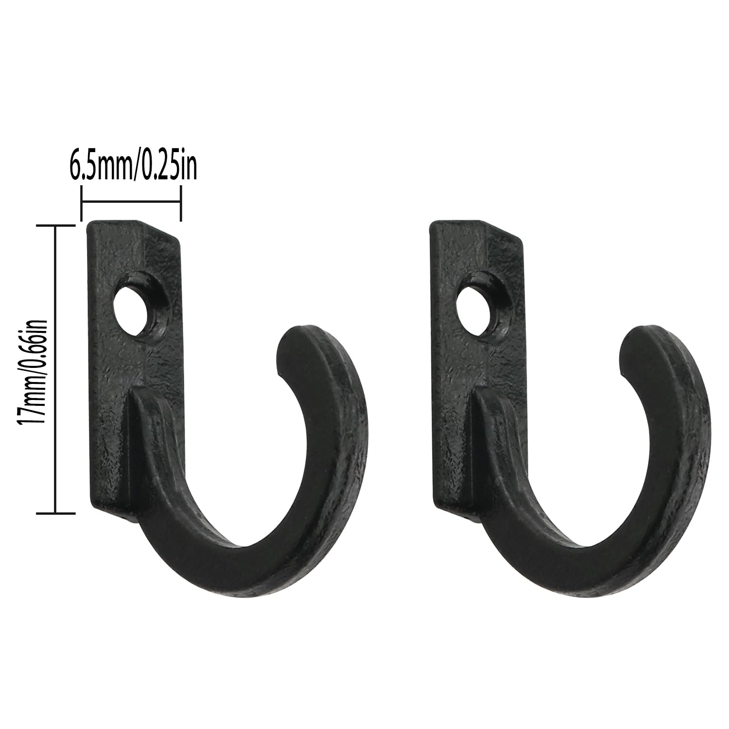 ZZLZX 24PCS Mini Metal Wall Mounted Hooks for Kitchen Hat Keys Scarves Bags Clothes with Black Screws Farmhouse Vintage Handmade
