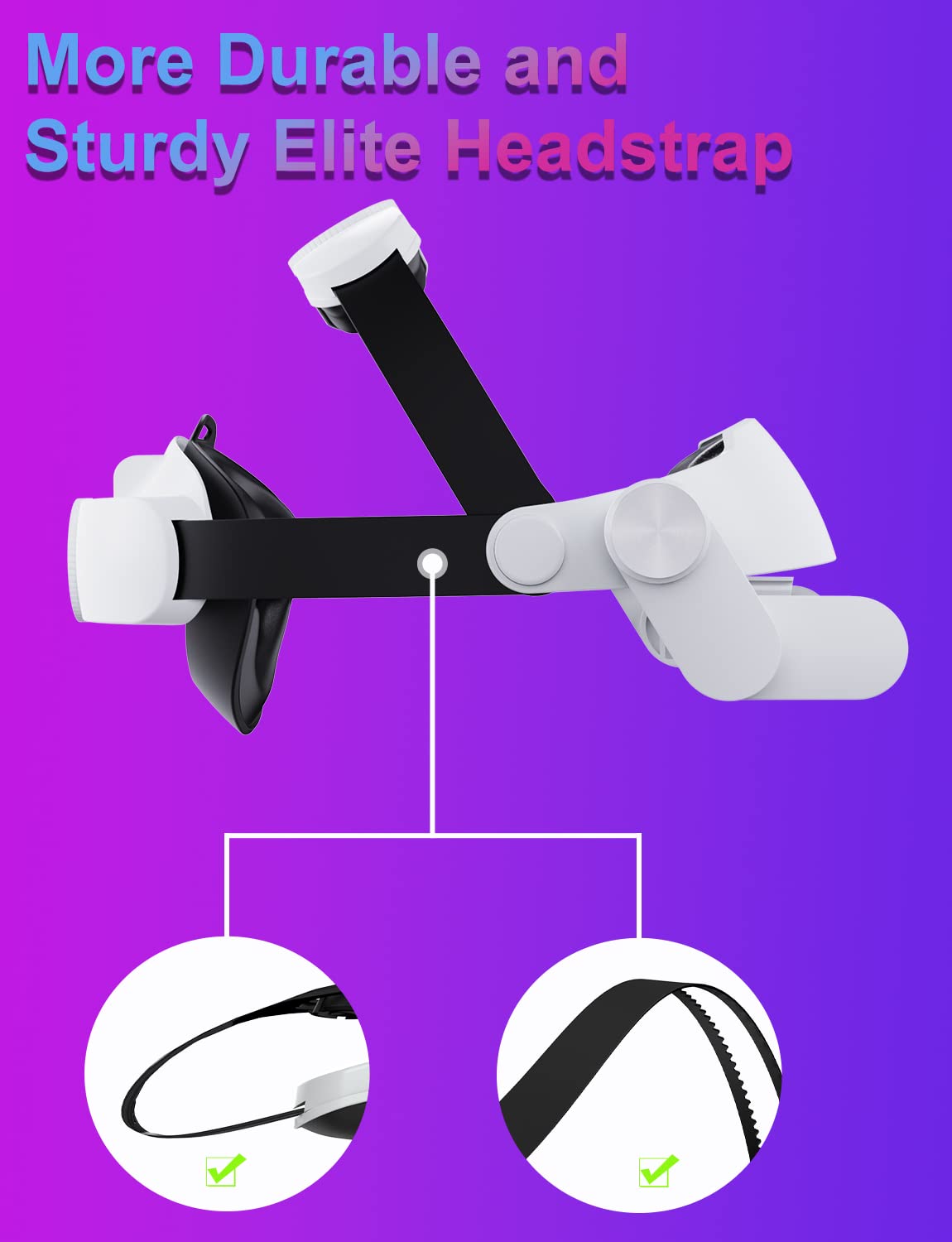 AIOBUVR 7000mAh Battery Pack Head Strap Accessories Compatible with Oculus Quest 2, Replaceable Hot Swap Battery,Double Angle Size Adjustment Design Head Strap for Enhanced Support and Comfort in VR