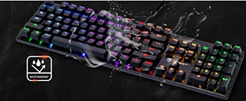 Digifast LK32 Mechanical Gaming Keyboard | RGB Backlit Gaming Keyboard - Optical Linear Switches - 100 Million Durability | Customizable Color | Textured Surface | Water-Resistant Design (Black)