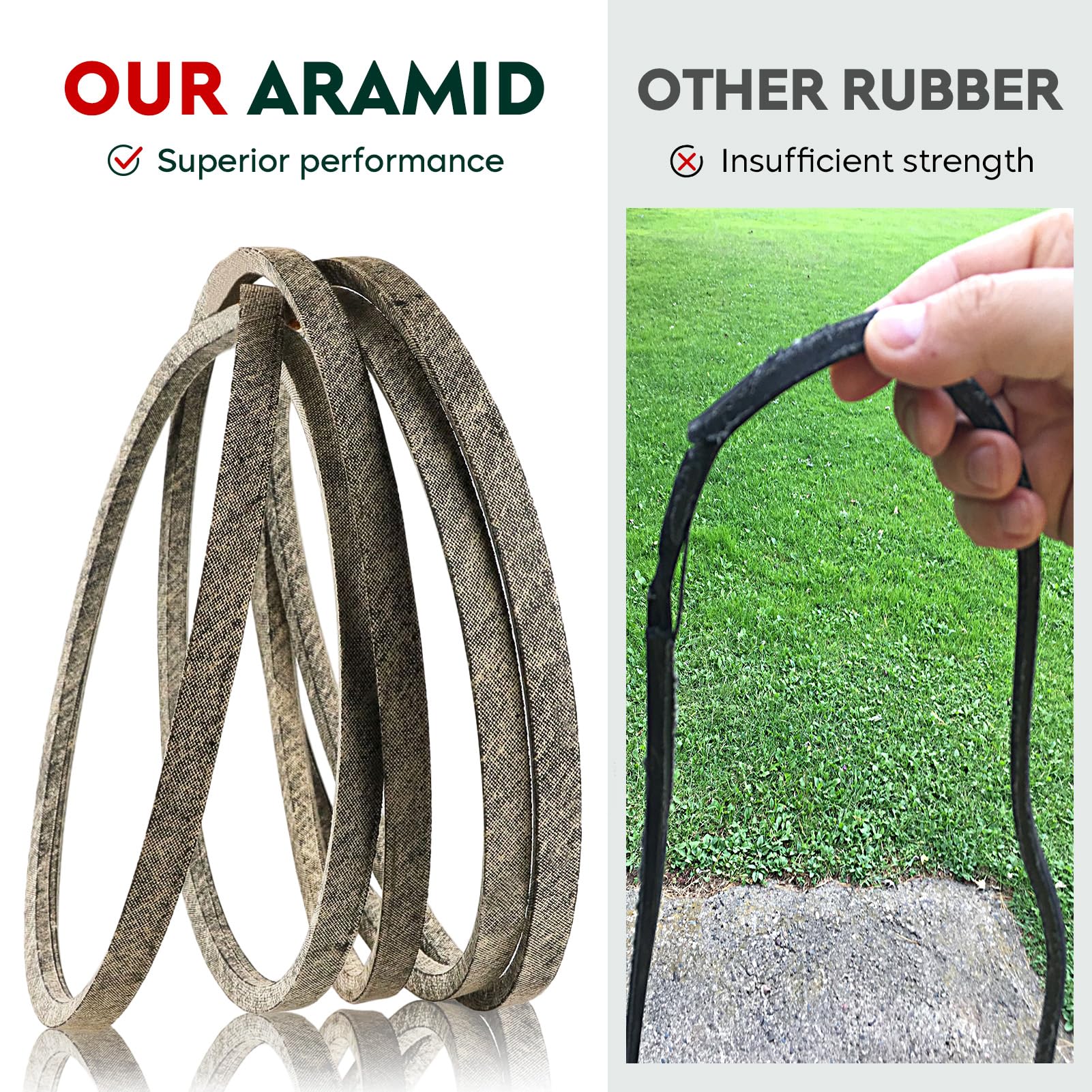 AEagle Aramid Cord Mower Deck Cutting Belt for AYP 196103 53219610 532196103 587686701 Ariens 21546382 Craftsman 33155