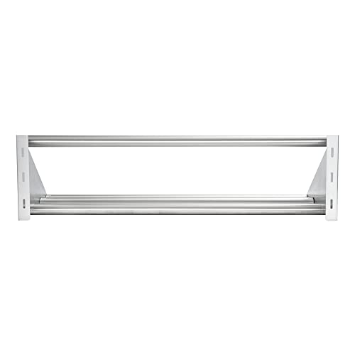 Restaurantware Kitchen Tek 42 x 18 x 11.3 Inch Commercial Kitchen Rack 1 Tubular Kitchen Sink Wall Shelf - Wall Mounted Sturdy Stainless Steel Commercial Kitchen Shelf 154-lb Capacity