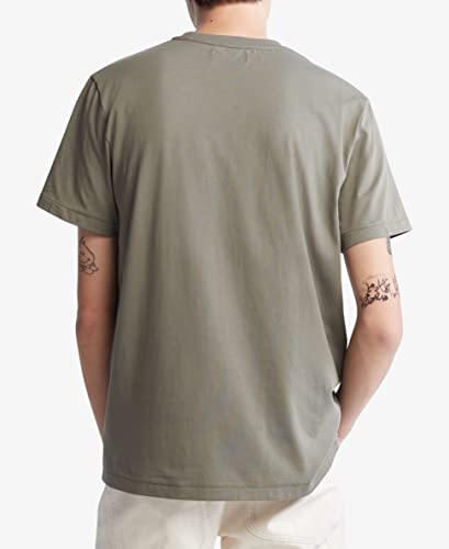 Calvin Klein Men's Smooth Cotton Solid Crewneck T-Shirt, Dusty Olive, Large