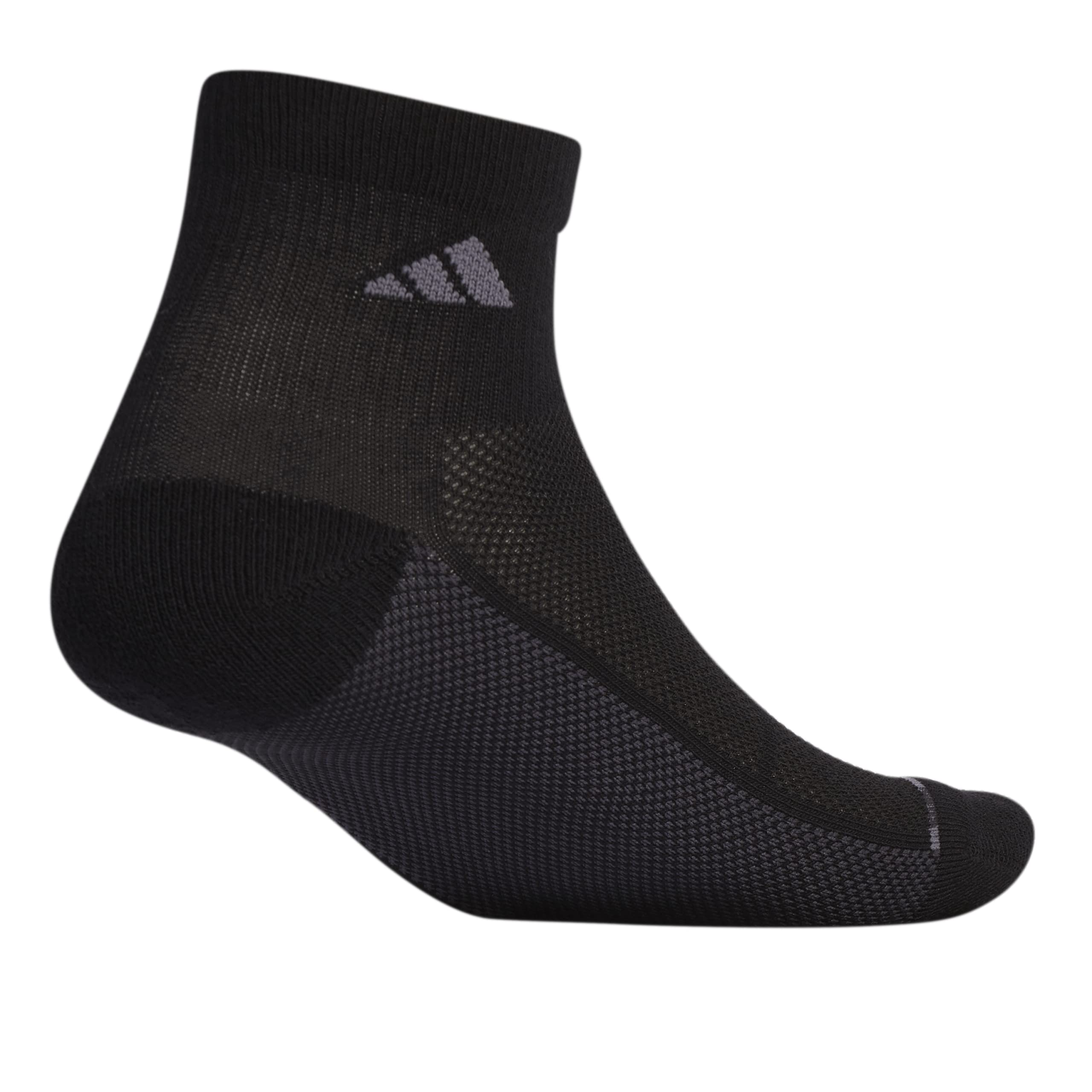adidas Men's Superlite Stripe II 3-Pack Quarter, Black/Onix Grey/Night Grey, Large