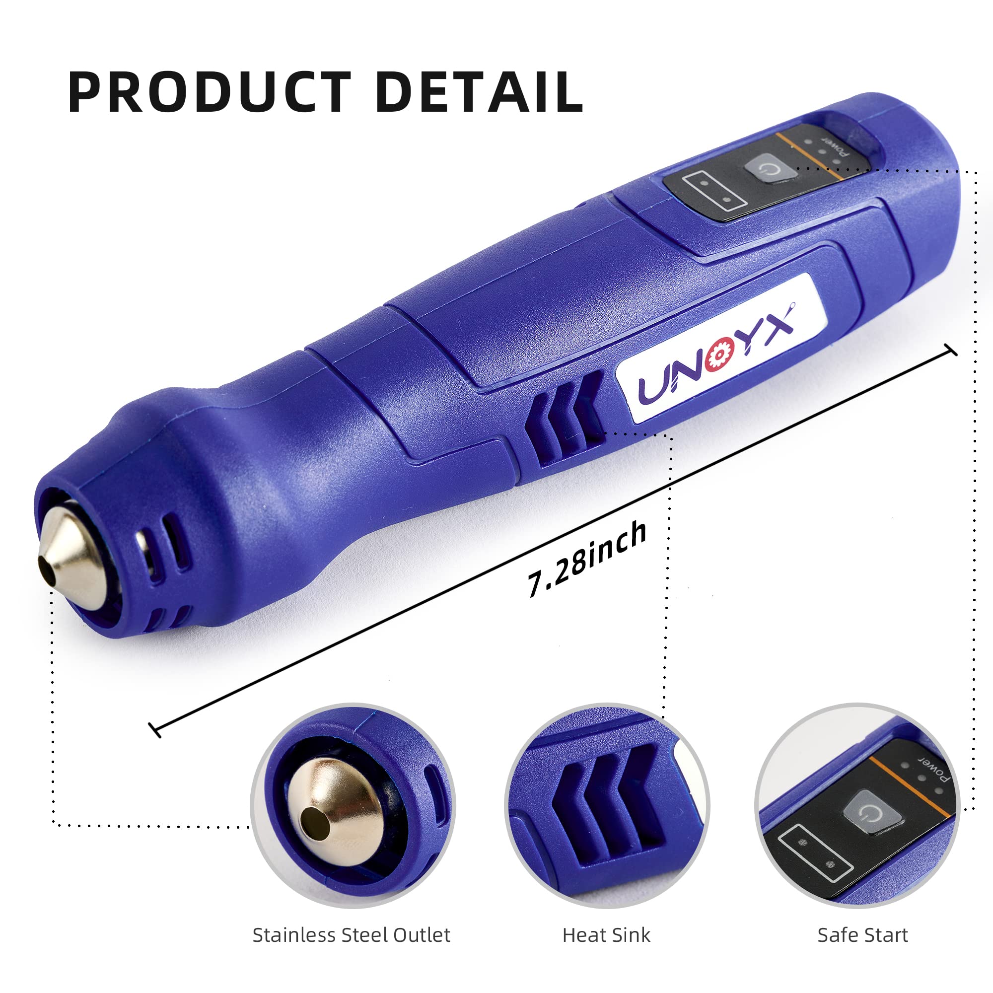 Cordless Heat Gun for Crafts,600℉Fast Heating,Rechargeable Mini Hot Air Gun for Shrink Wrapping,Epoxy Resin,Vinyl Wrap,Electronics,Candle Making,Embossing,Phone Repair,DIY