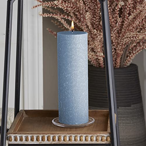 Root Candles Unscented Candles Premium Beeswax Blend Pillar Candle, 3 x 9-Inch, Williamsburg Blue