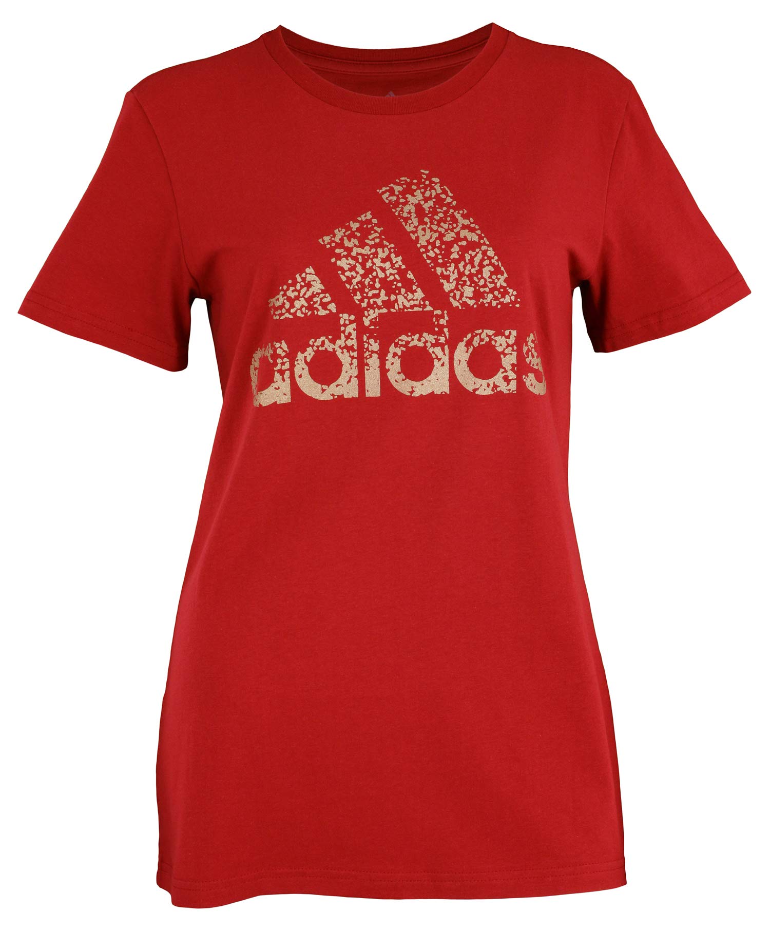 ADIDAS Women's Badge of Sport Metal Short Sleeve Tee, Black Large