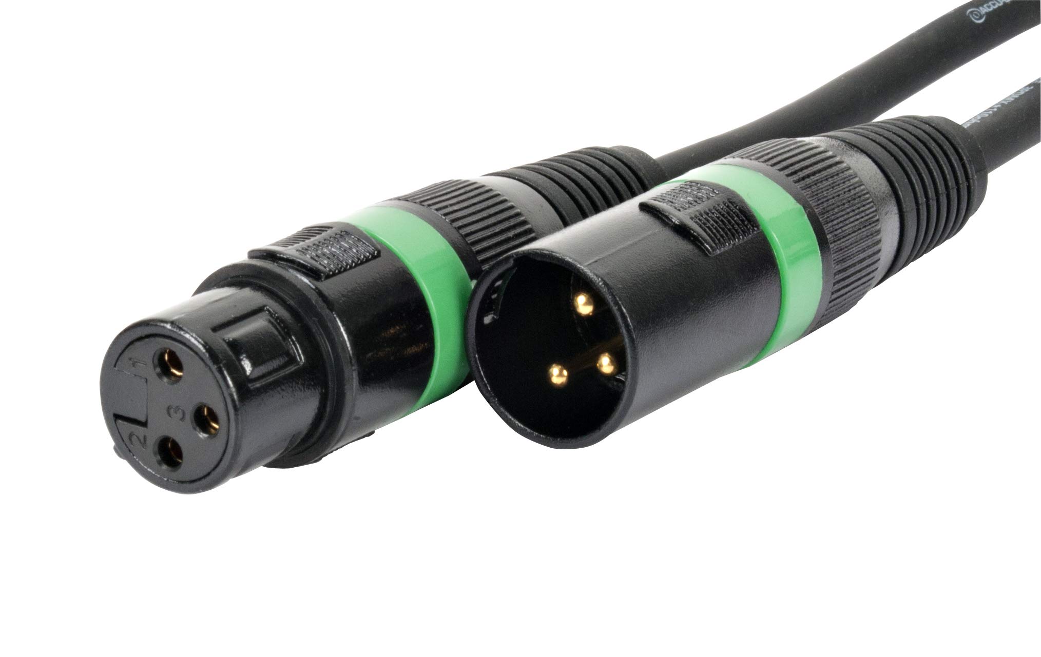 Accu Cable AC3PDMX15, DMX Stage Light Cable, 3 Pin Male to 3 Pin Female Connection (15 FT)