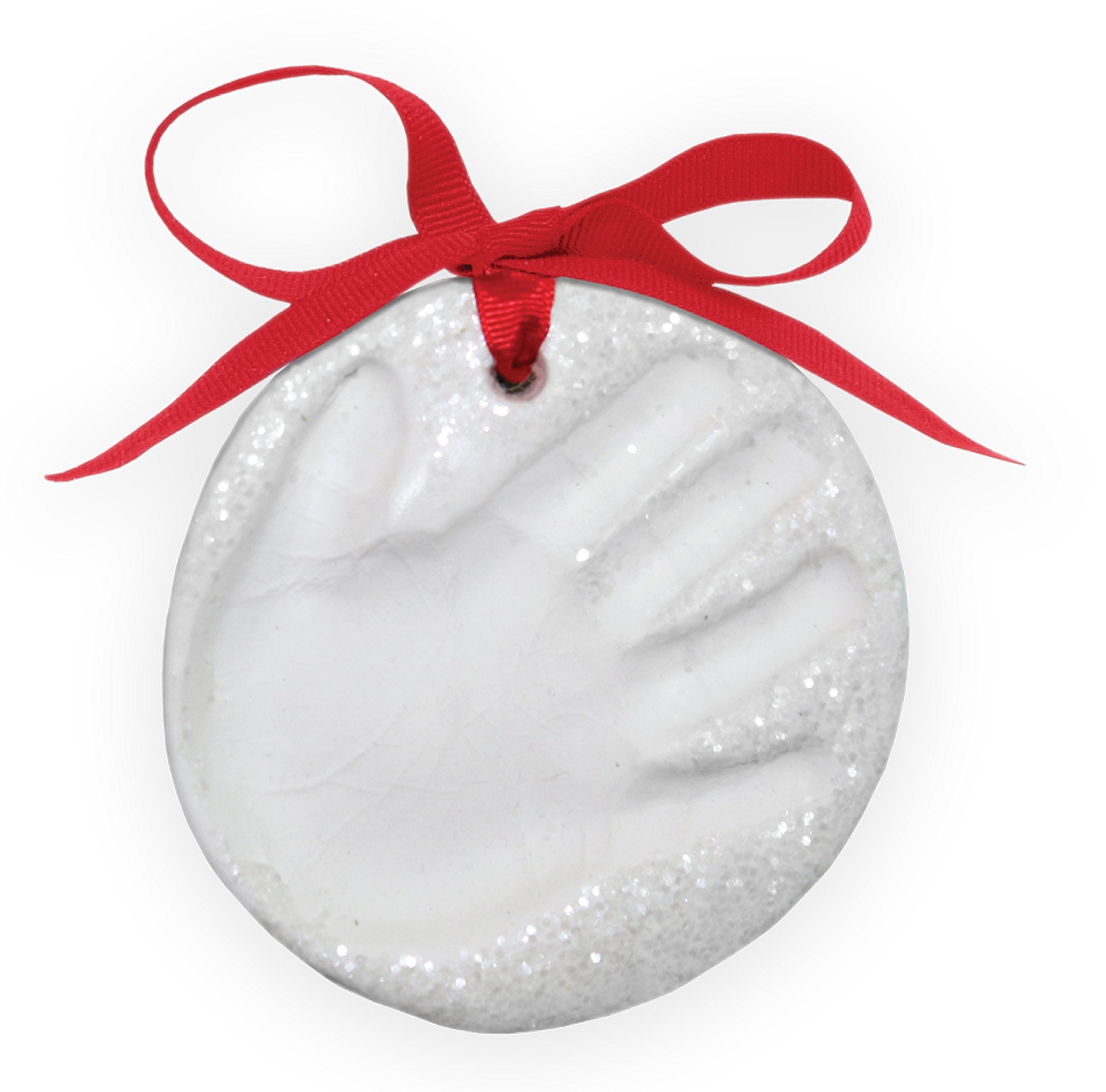 Child to Cherish Snowprints Glitter Baby's First Christmas Handprint or Footprint Ornament Kit