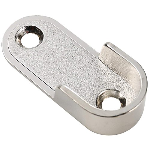 HWMATE 2-Pack Silver Thickening Nickel Plated Zinc Alloy Clothes Rod Holder End Support For Closet