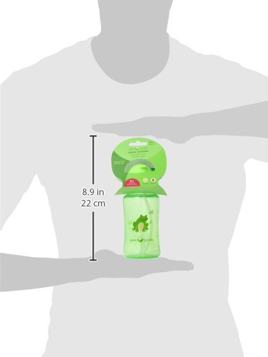 green sprouts Straw Bottle | Silicone straw promotes healthy oral development | Flip-cap locks to prevent spills, 2 straw drinking options: traditional & tilted, Dishwasher safe