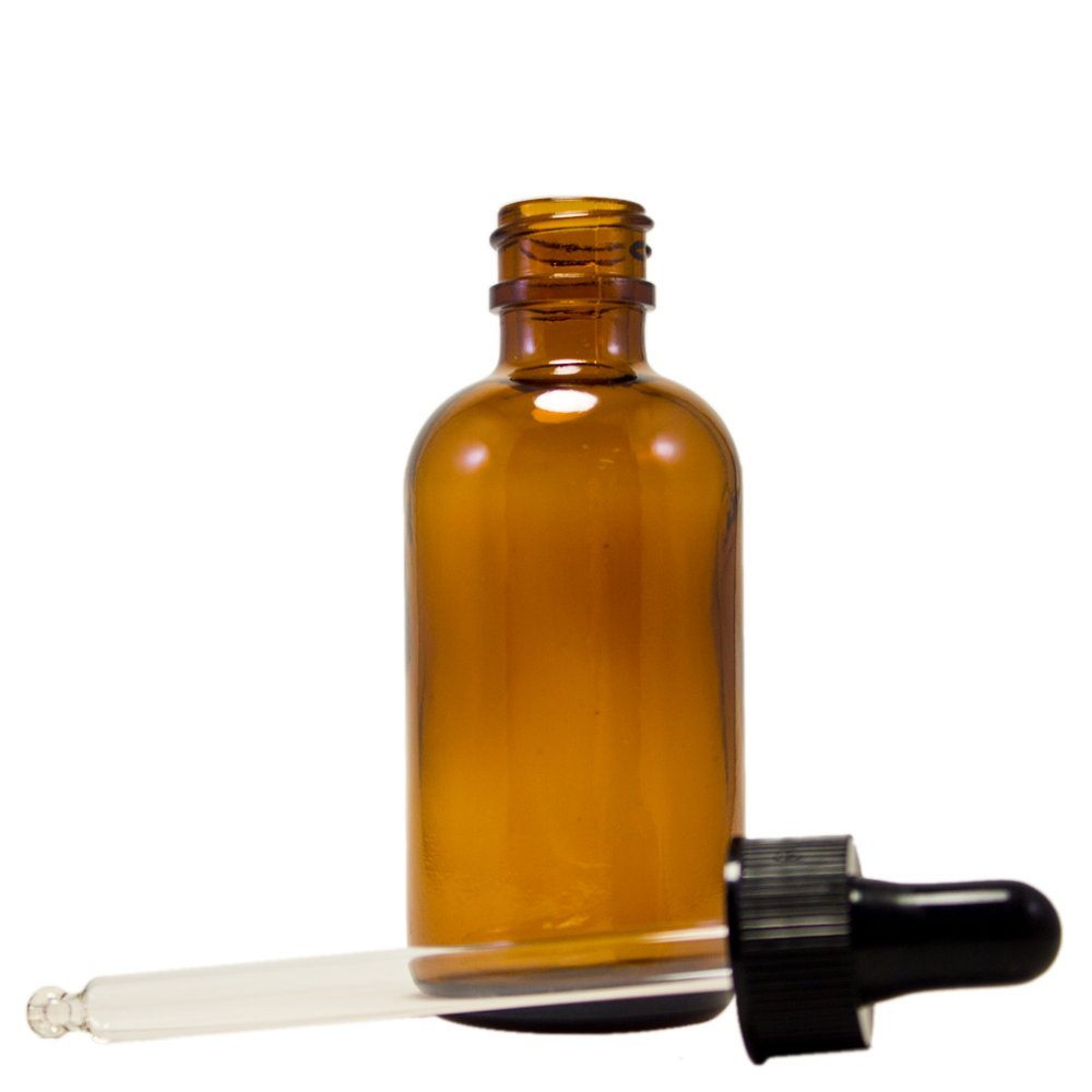 Greenhealth - Pack of 6-2oz Amber Glass Bottles with Round Tip Glass Dropper