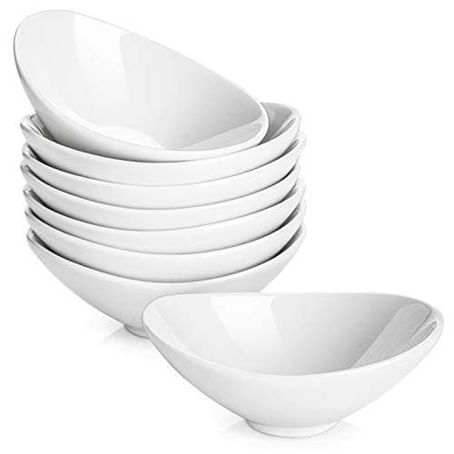 LIFVER Ceramic Dip Bowls Set, 3 Oz White Dipping Bowls Soy Sauce Bowls/Dishes, Charcuterie Board Bowls Gravy Boat Small Bowls for Tomato Sauce, Soy, BBQ and other Festival Party Supplies - Set of 8