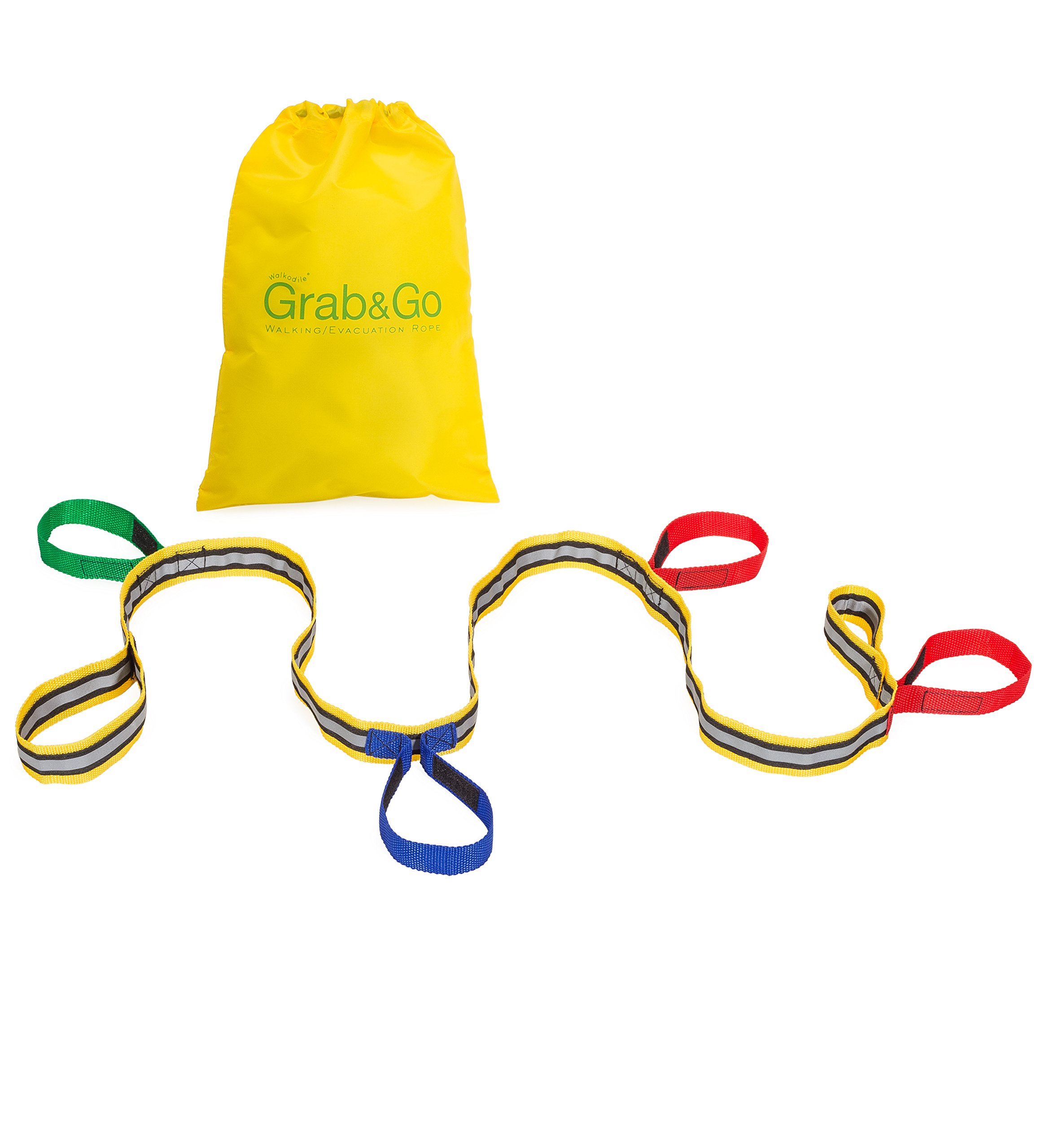 Childrens Walking Rope (4 Child) - Premium Quality, Teacher Designed, Extra Safety Feature on Handles. Hi Viz Detail for Best Visibility. Includes Free Learning Games for Walks Guide