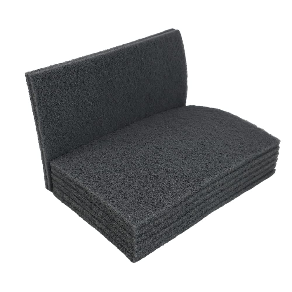 QZATTCAEN Gray Ultra Fine General Purpose Scuff Pads, Box of 8-6" x 9"- Final Scuffing, Scouring, Sanding, Cleaning, Paint Color Blend Prep, Surface Adhesion Preparation, 7448