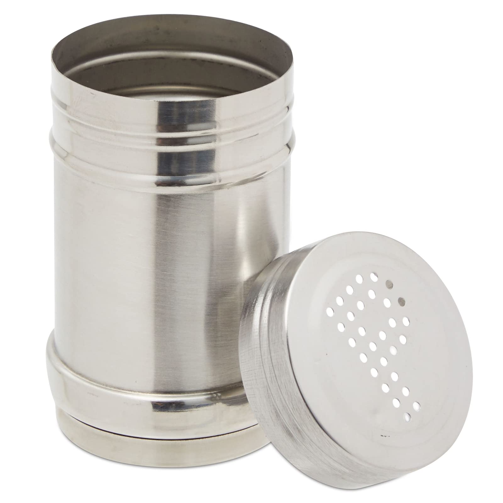 Juvale 2 Ounce Stainless Steel Metal Salt and Pepper Shakers for Kitchen Counter, Dinner Table, Condiments, and Cooking, Refillable, Perforated "S" and "P" Caps (3.5 in)
