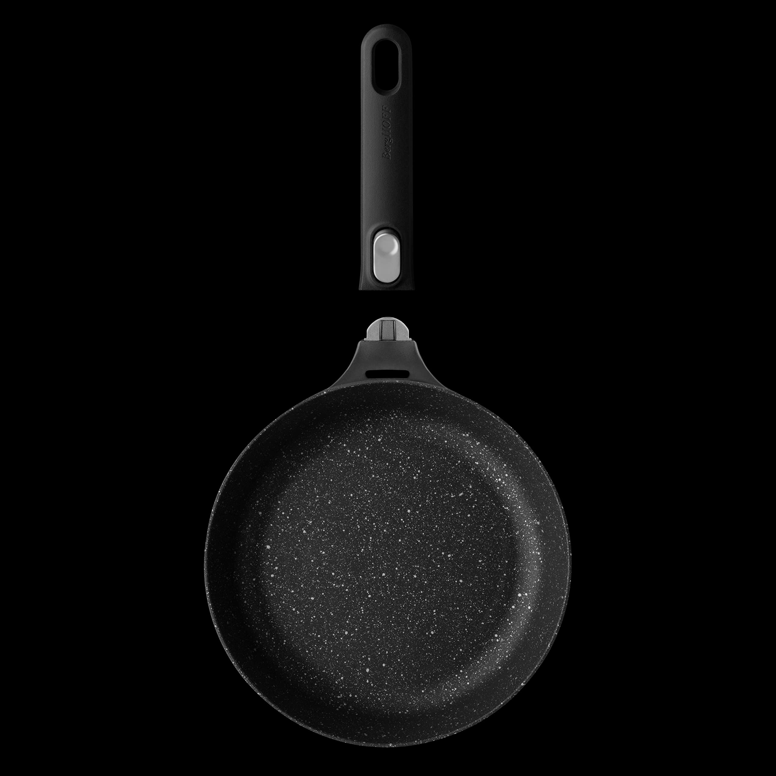 Berghoff GEM Non-Stick Cast Aluminum Frying Pan 10" 1.8 qt. Stay-Cool Detachable Handle Ferno-Green PFOA-Free Induction Cooktop Fast Heating Oven Safe