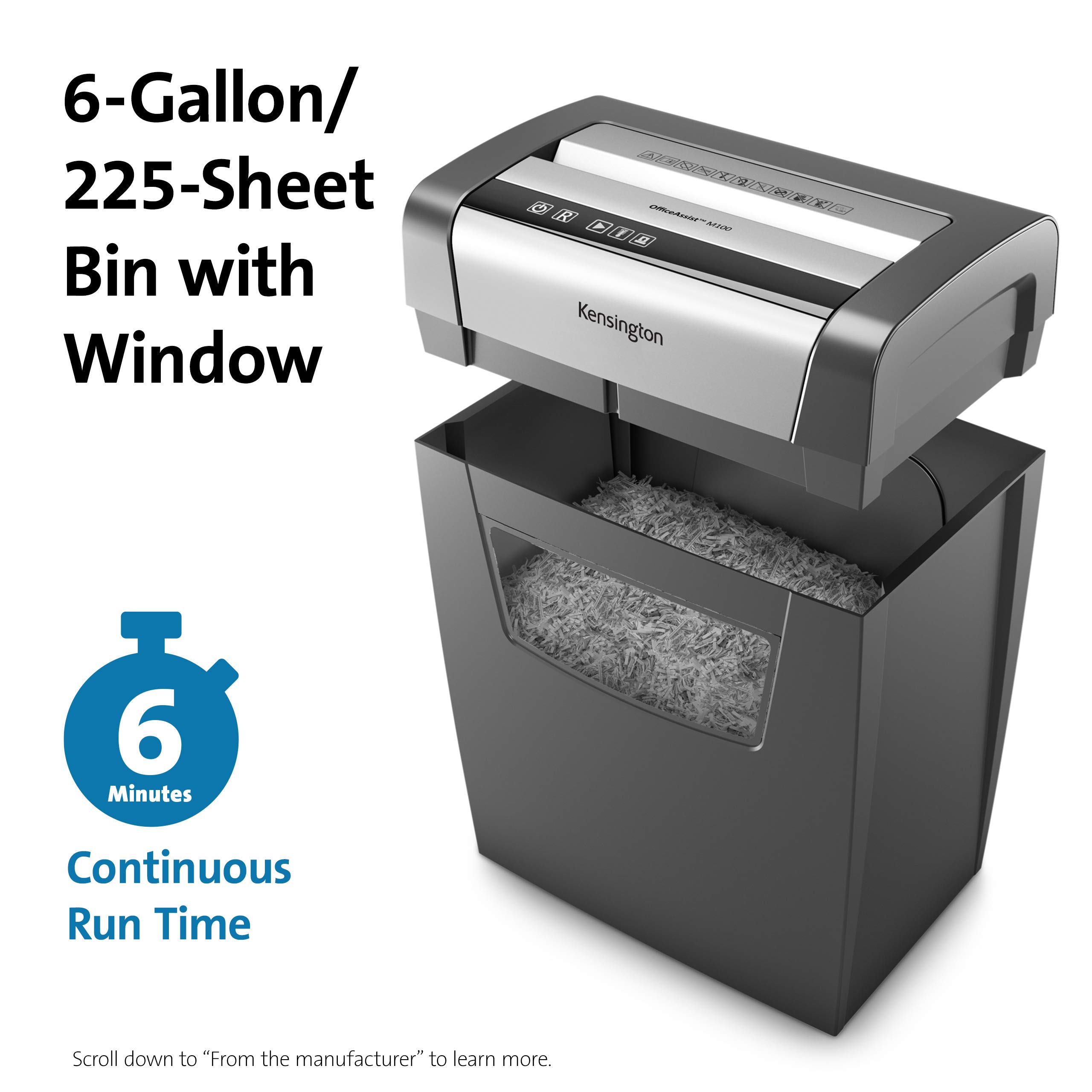 Kensington Shredder - OfficeAssist 10-Sheet Anti-Jam P4 Crosscut Security Shredder (K52075AM)