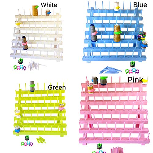 PeavyTailor 70 Spools Thread Holder Thread Rack Sewing Thread Organizer Thread Stand Spool Holder for Sewing and Embroidery Quilting. Threads Spool Rack has Holes to Hold on The Wall Green