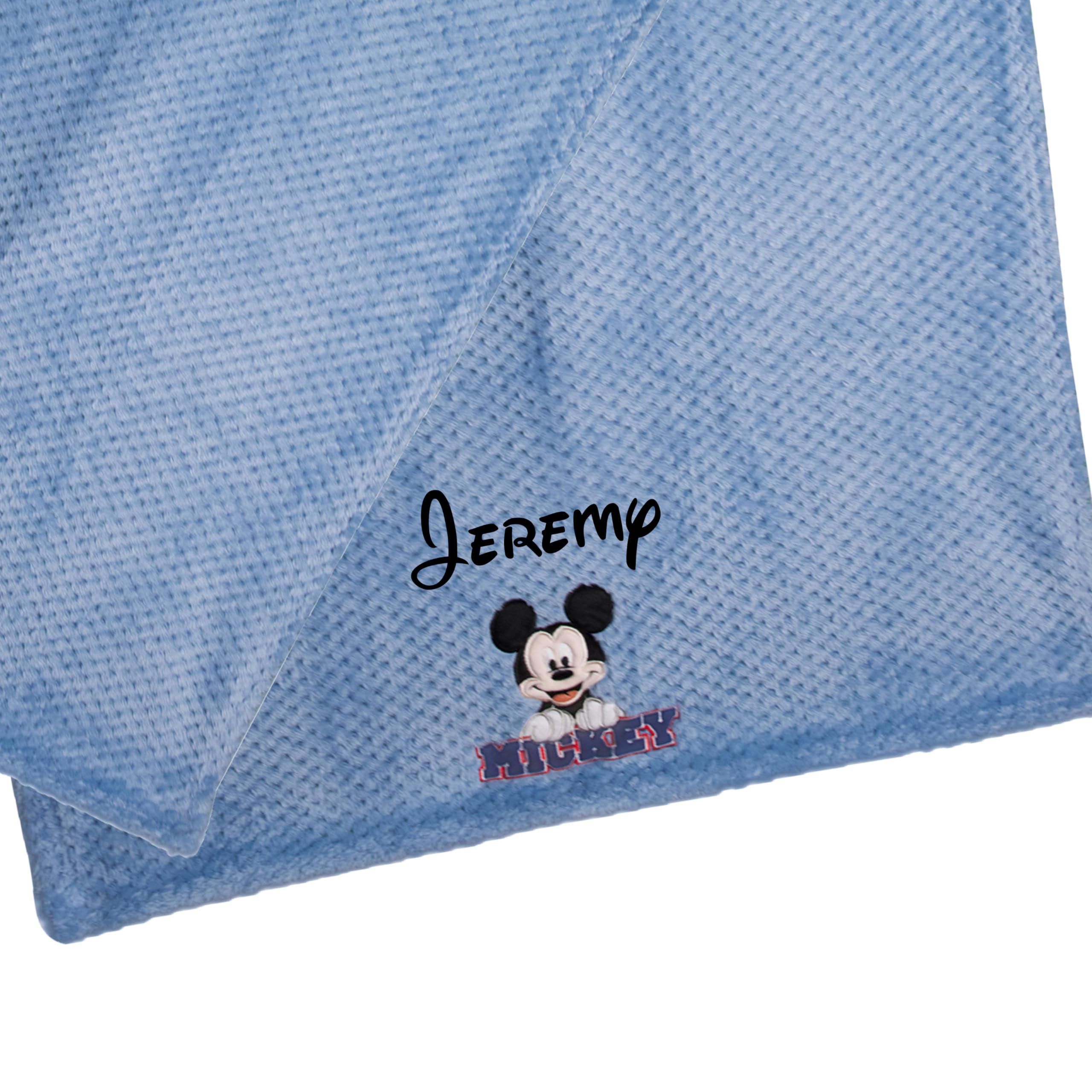 Baby Blanket Mickey Mouse Officially Licensed Disney Character Blanket with Custom Name (Personalized Mickey Blanket)