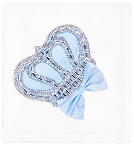 Lilax Baby Boy Newborn Crown Jewels Swaddle Receiving Blanket Blue