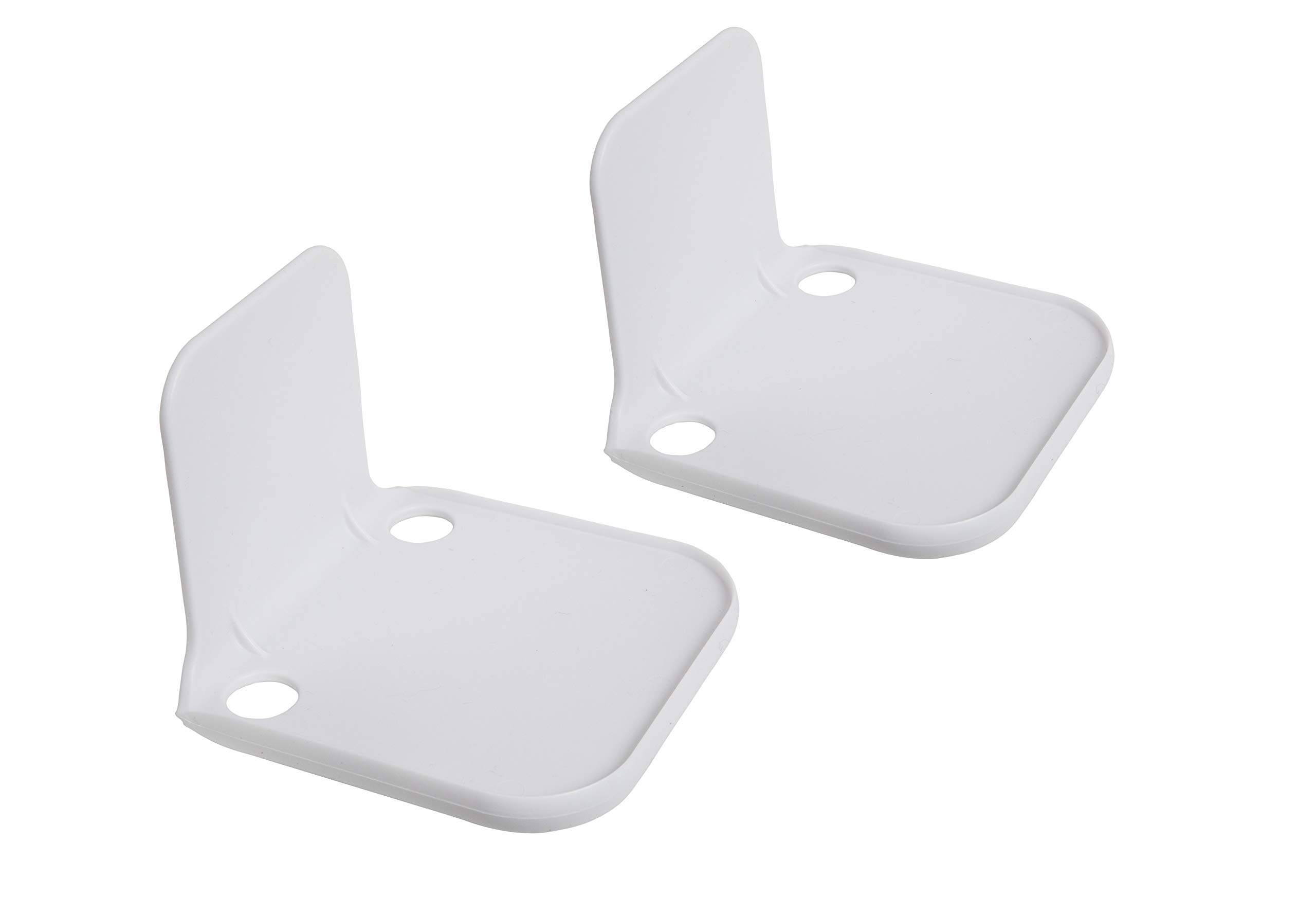 eLhook Made in USA White Stick-On Wall Shelf: Durable ABS Plastic with Cable Management for Indoor Security Camera, Textured Finish, Lipped Edges | Removable Adhesive Floating Design | Set of 2