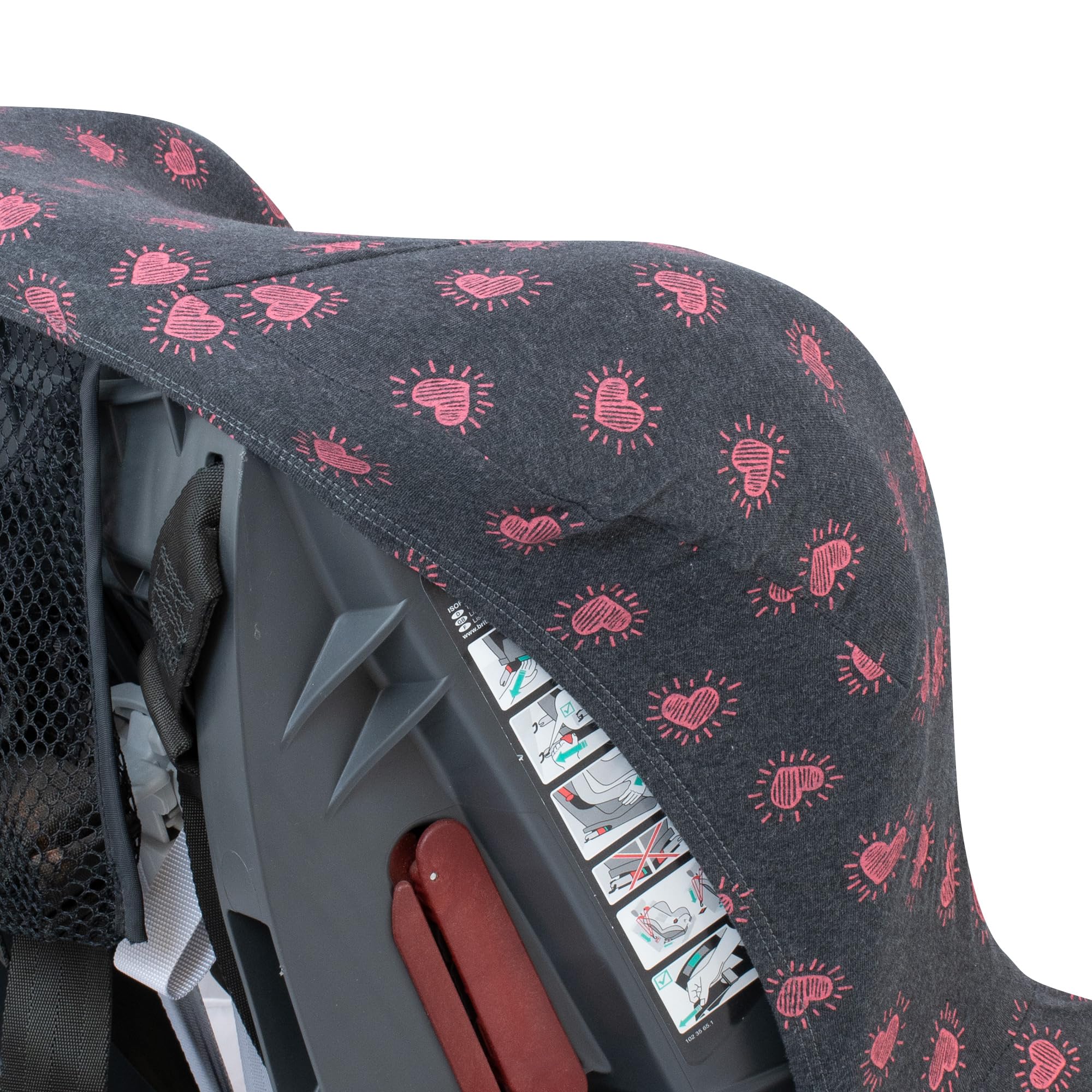 JYOKO Kids Cover Liner Universal Car Seat Compatible with Britax, Chicco, Mico (Without Head Support) (Flúor Heart)
