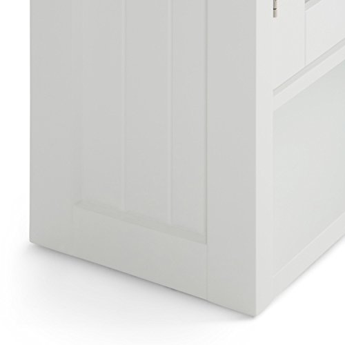SIMPLIHOME Acadian 28 inch H x 23.6 inch W Double Door Wall Bath Cabinet in Pure White with Storage Compartment and 2 shelves, for the Bathroom, Transitional