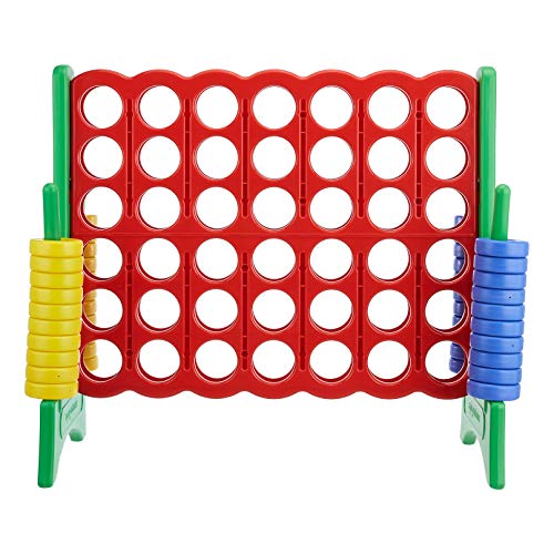 Amazon Basics Giant 4-In-A-Row, 4-To-Score Premium Plastic Game Set