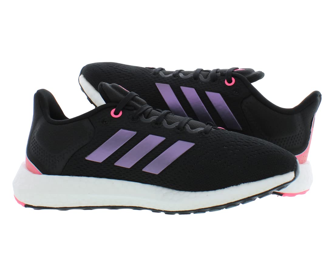 adidas Pureboost 21 Womens Shoes Size 7.5, Color: Black/White/Pink